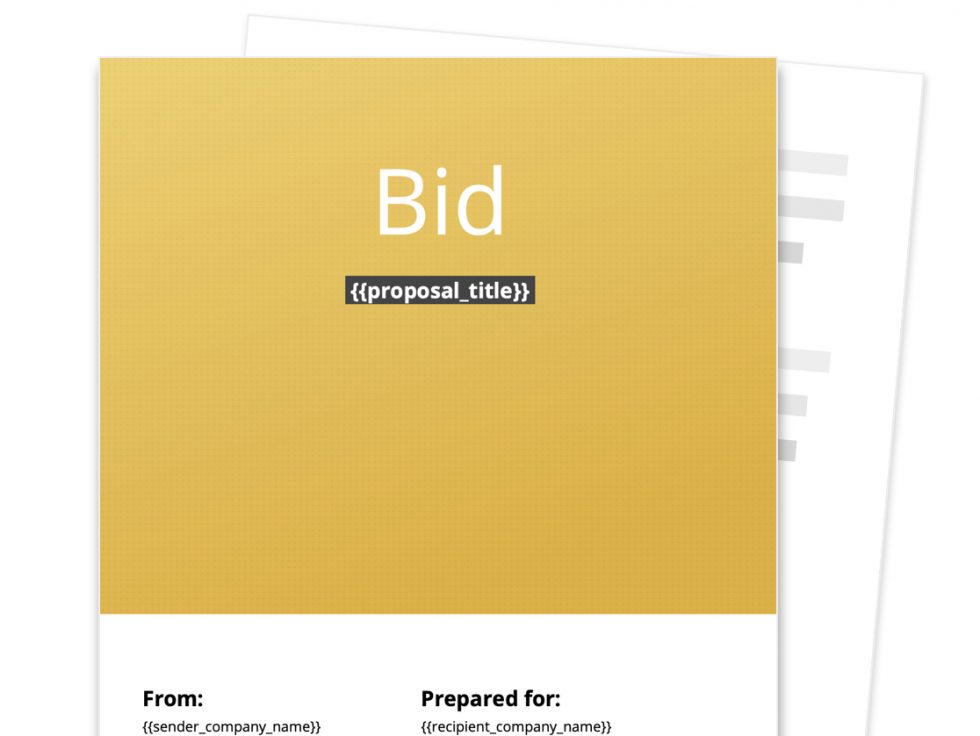 Bid Template - [Free and Fillable Sample] | Proposable
